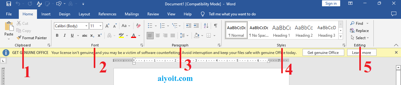 Home Tab In Microsoft Word Aiyo It Tutorial