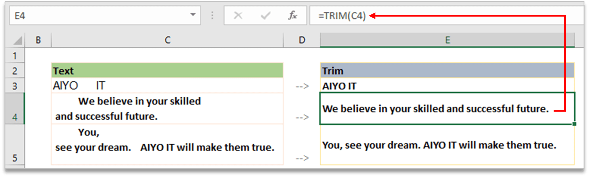 The Text Formula in MS Excel - AIYO IT Tutorial